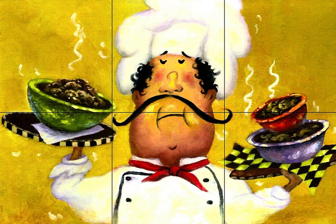 Funny Chef Murals Home Decor Wall Murals Backsplash Interior Design ...