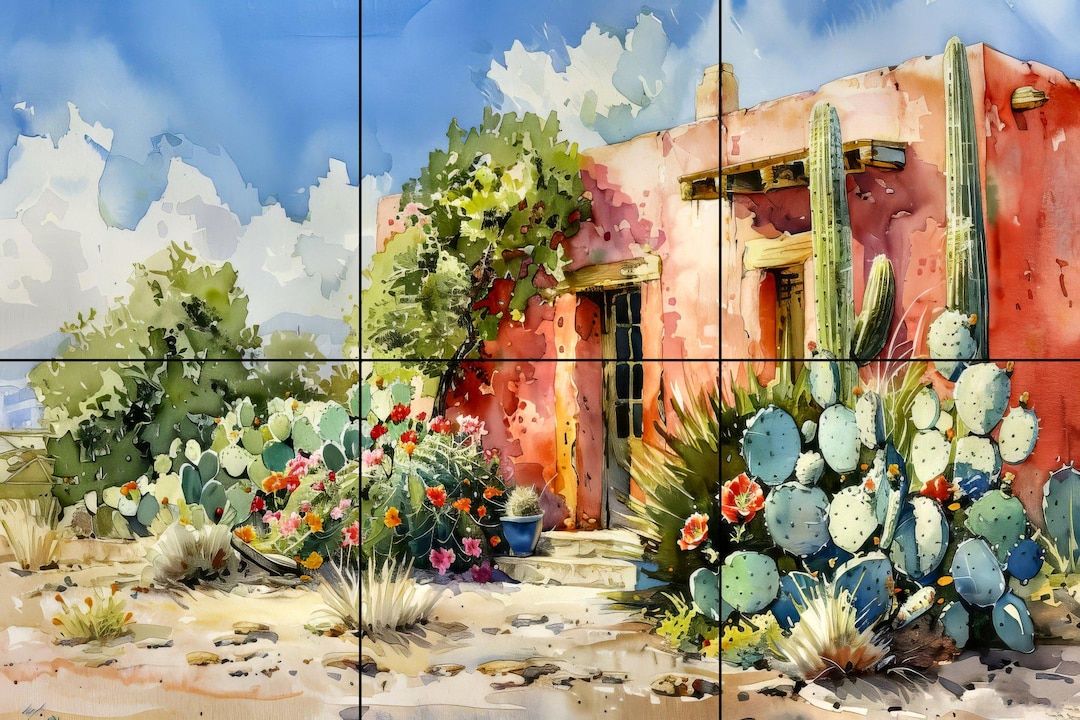 Desert Landscape Mural 7 Desert Scenes Southwestern Art Home Decor ...