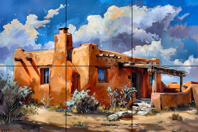 Desert Landscape Mural 6 Desert Scenes Southwestern Art Home Decor ...