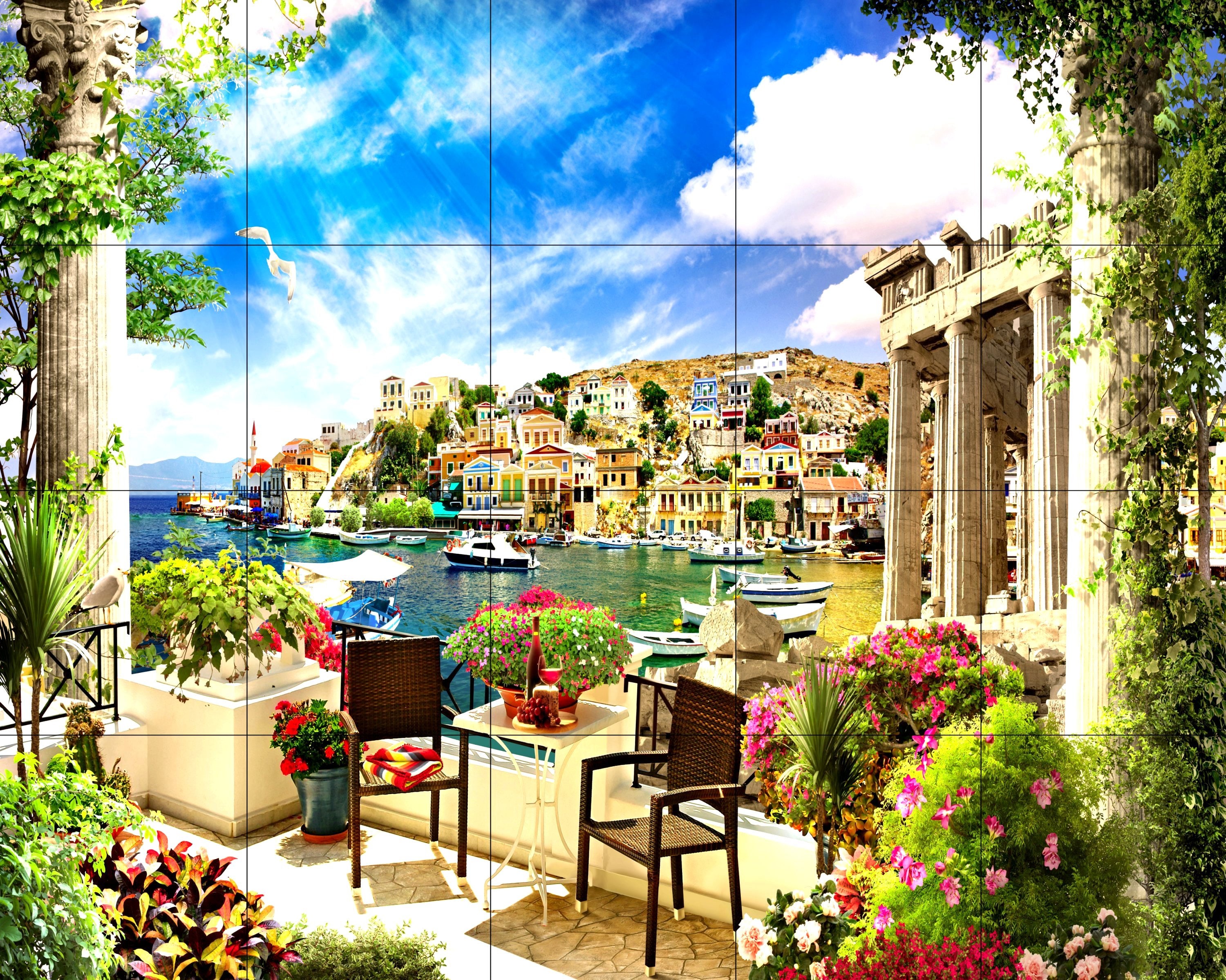 Mediterranean Tile Mural 2 - Etsy