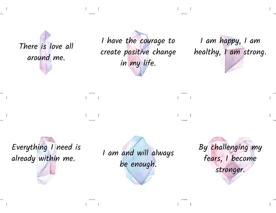 10 Positive Daily Printable Affirmation Cards Crystal - Etsy