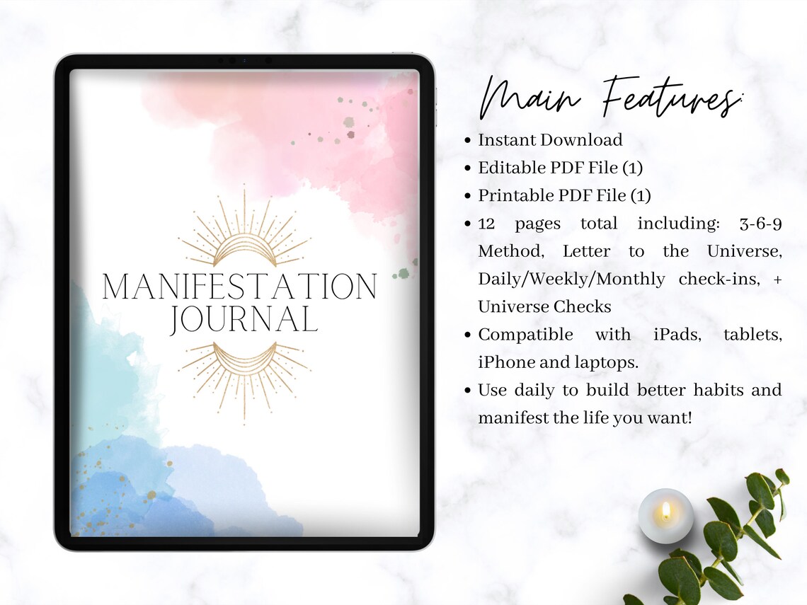 Manifestation Journal Printable Journal Law of Attraction Workbook ...