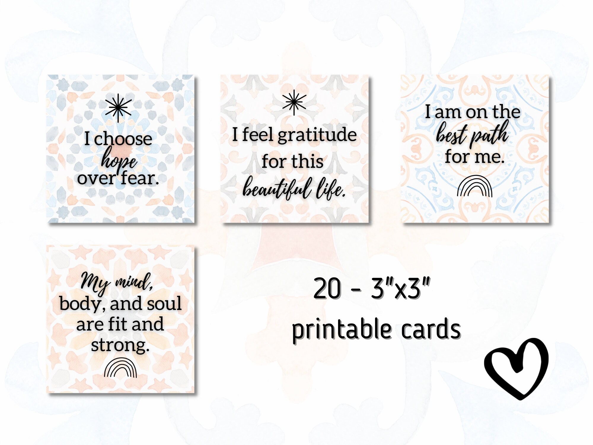 Printable Affirmation Cards | Self Esteem Affirmation | Positivity ...