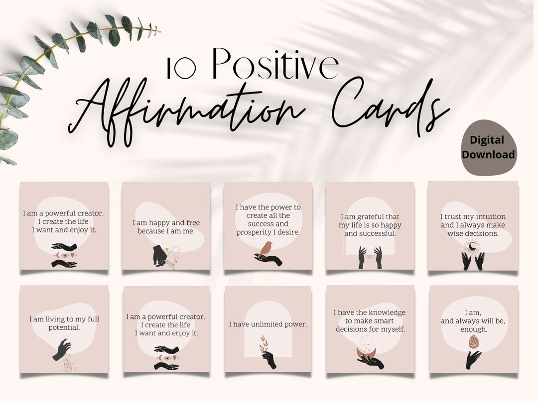 Boho Affirmation Cards Printable | Affirmations | Positivity Cards ...