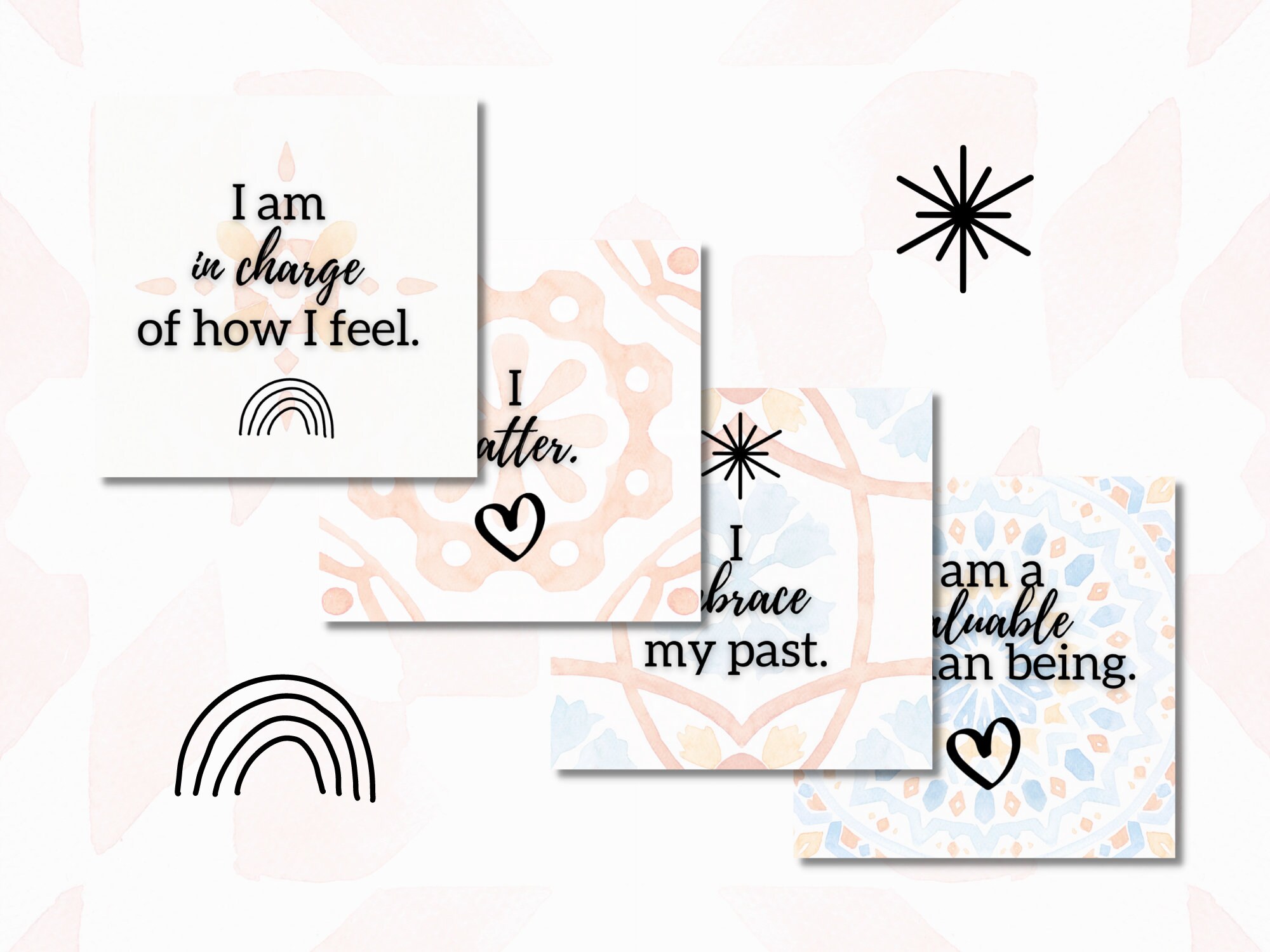 Printable Affirmation Cards | Self Esteem Affirmation | Positivity ...