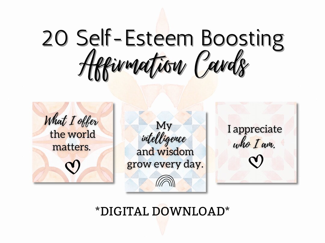 Printable Affirmation Cards | Self Esteem Affirmation | Positivity ...
