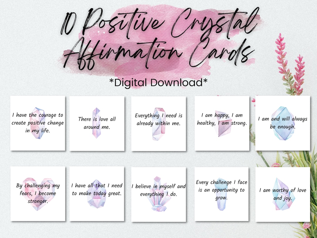10 Positive Daily Printable Affirmation Cards | Crystal Affirmation ...