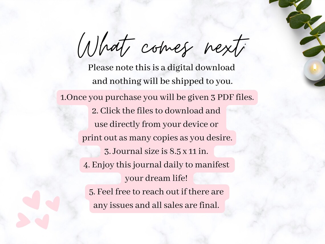 Manifestation Journal Printable Journal Law of Attraction Workbook ...