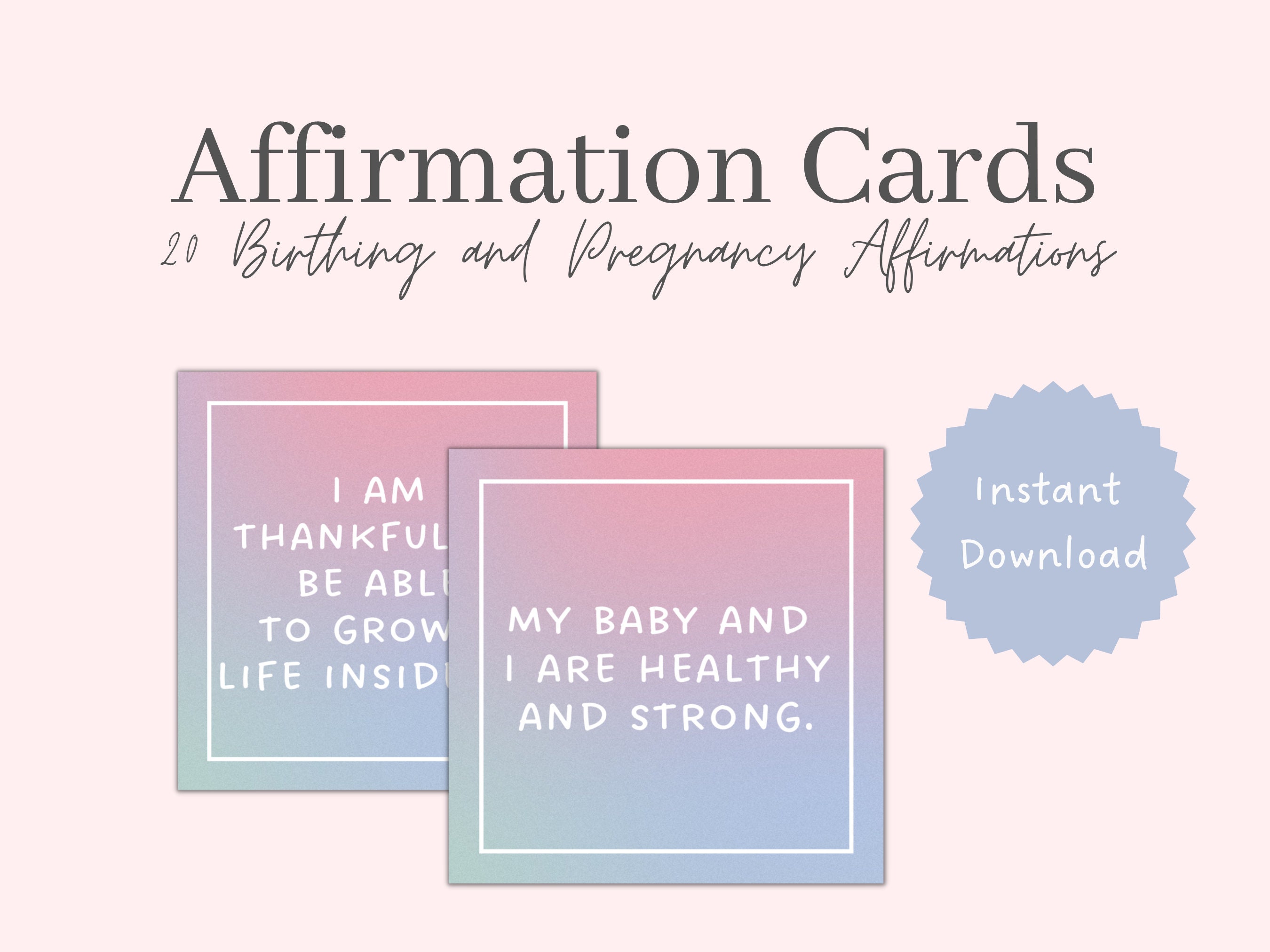 Birth Affirmation Cards Printable Birth Affirmation Cards - Etsy
