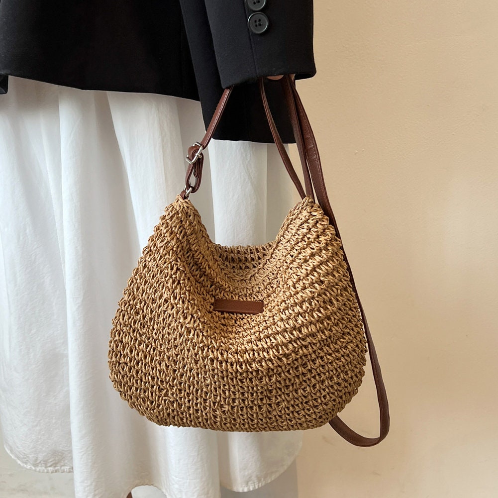 Women Straw Crossbody Bag Straw Shoulder Bag in 2 Colors - Etsy