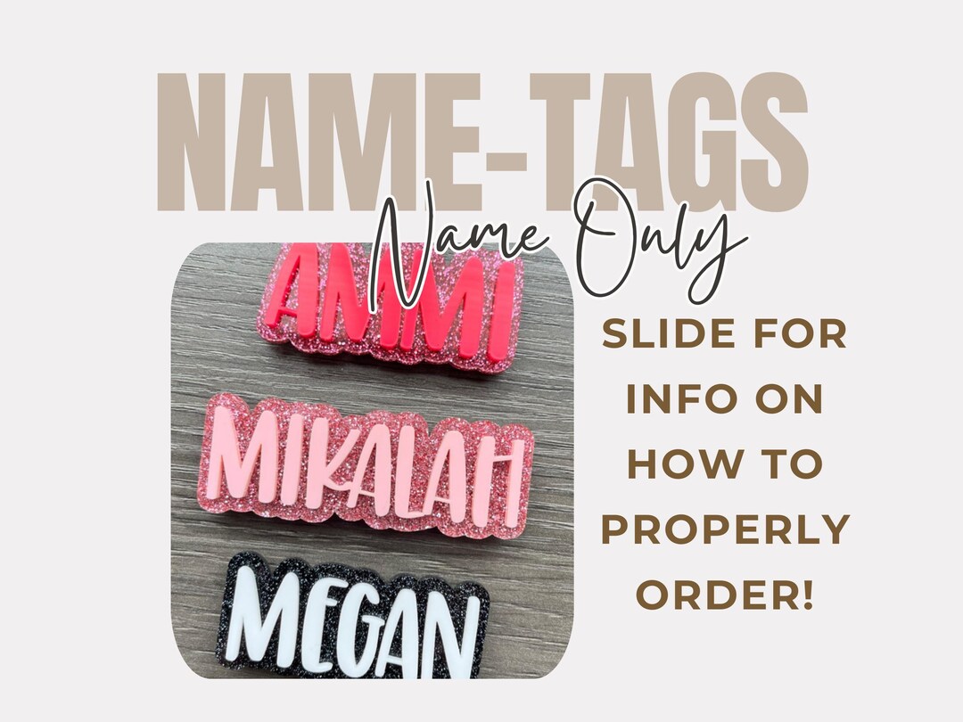NAME ONLY Name-tag Customizable Work Name-tag Personalize, Name Tag ...