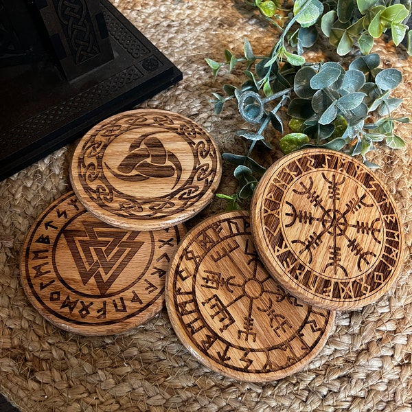 Oak Wood Coaster - Etsy