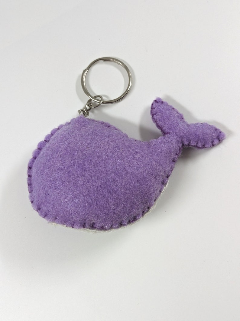 Handmade Whale Felt Key Ring Present for Family, Friend, Animal Lover ...