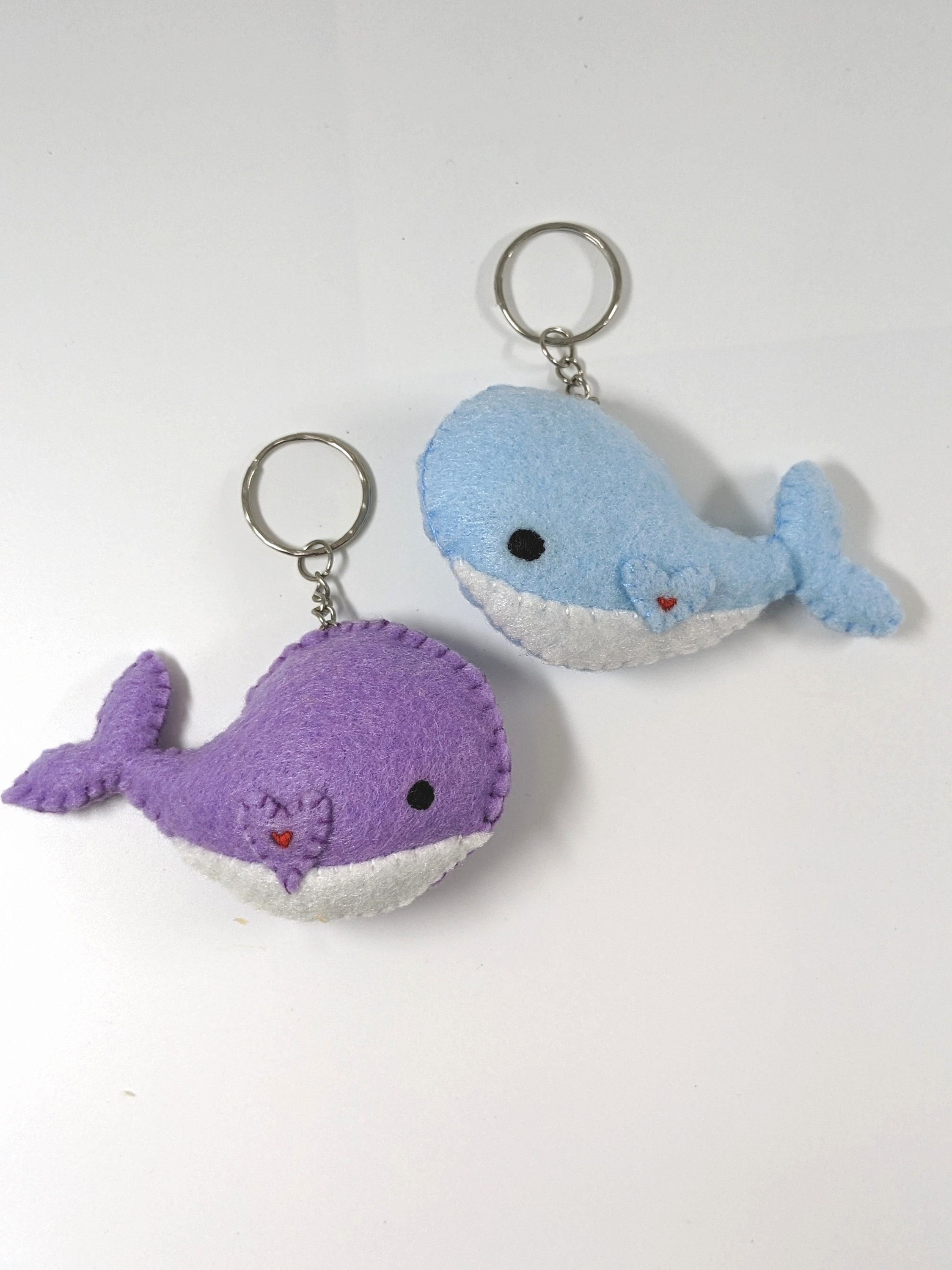 Handmade Whale Felt Key Ring Present for Family, Friend, Animal Lover ...