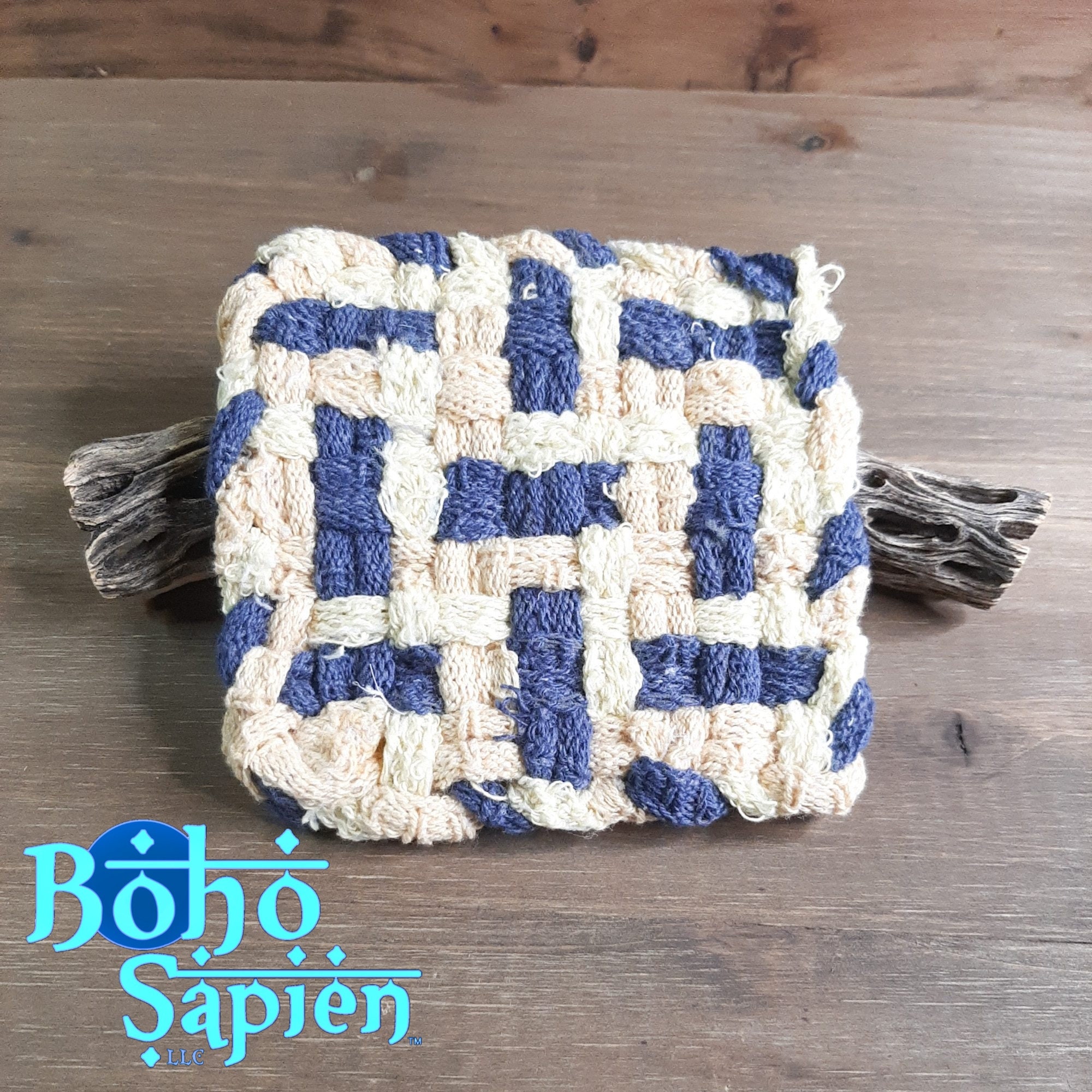 Blue Yellow and White Rag Rug for Your Mug Eco-friendly Craft - Etsy