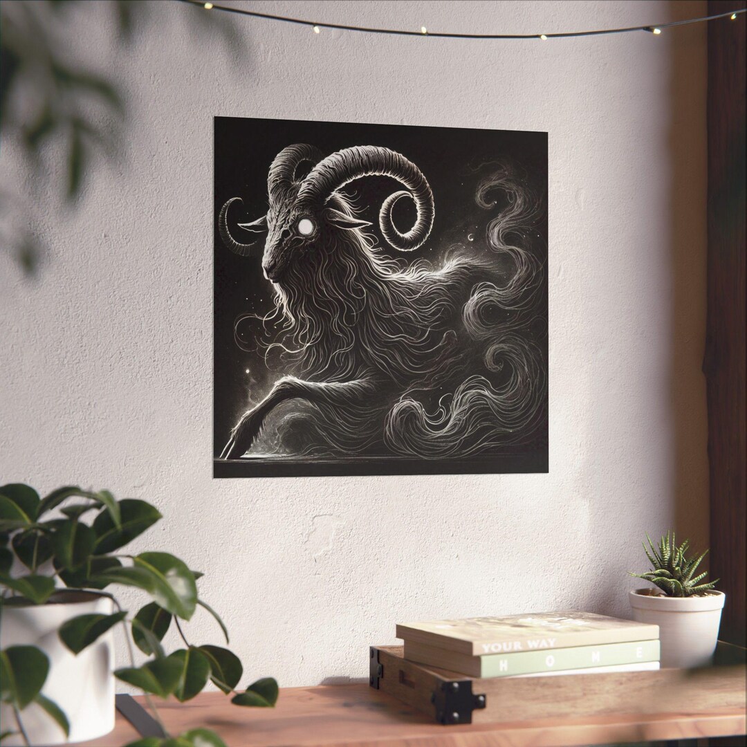 Capricorn Dark Academia Astrology Zodiac Gothic Wall Art, Macabre Art ...