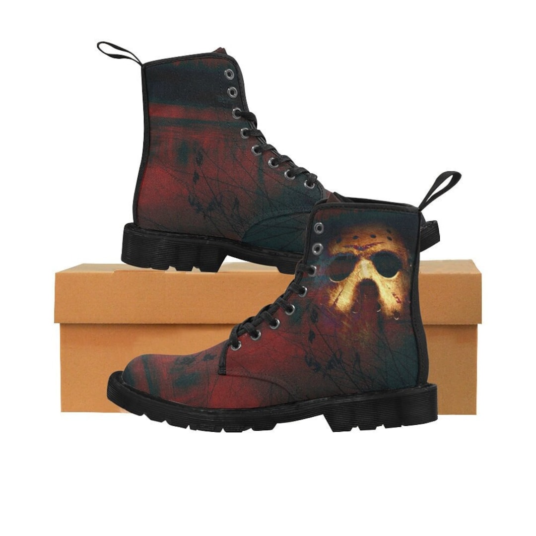 Jason Voorhees Lace up Combat Boots, Inspired by Friday the 13th Iconic ...