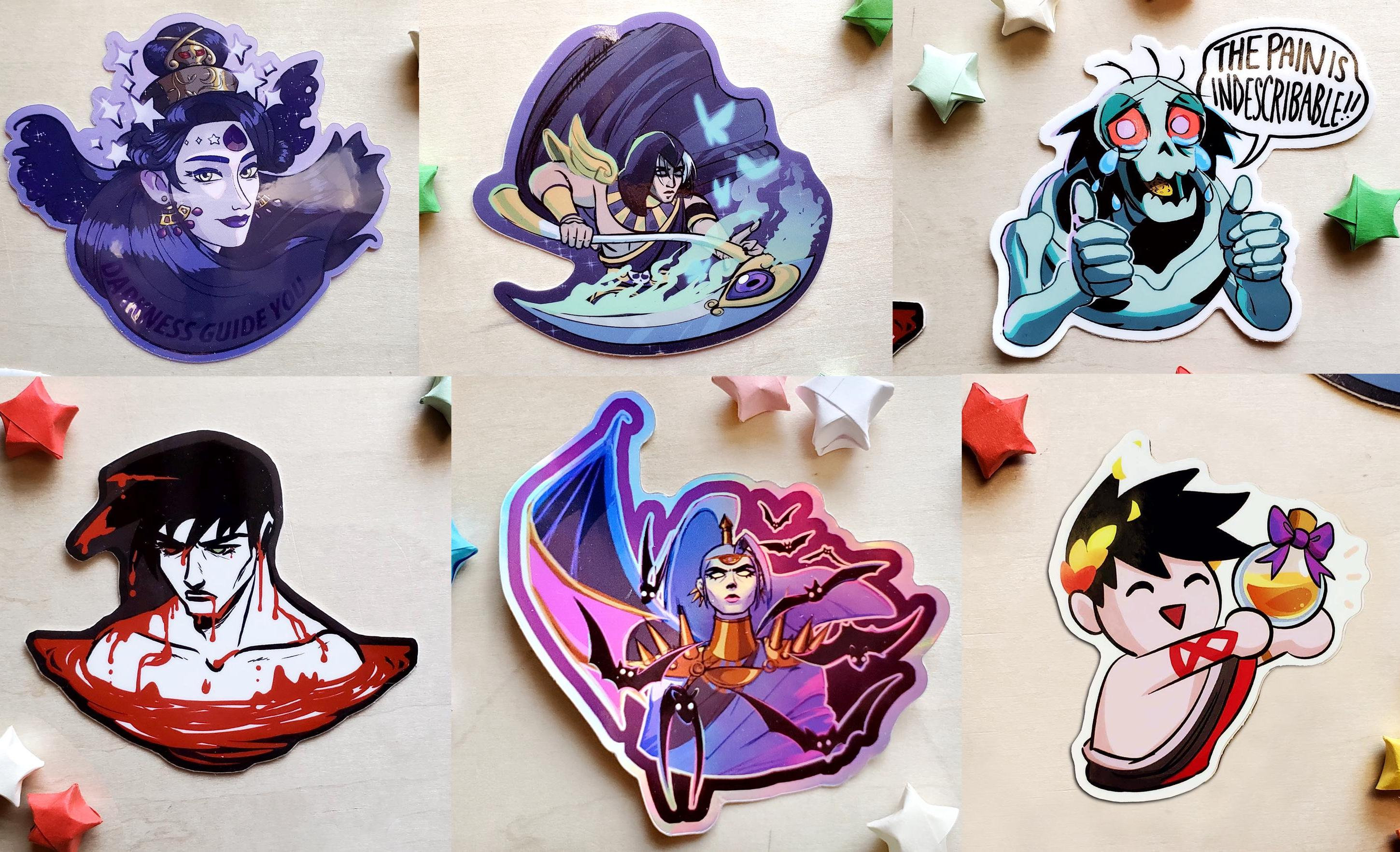 Hades Game Stickers -- Zagreus, Thanatos, Megaera, Nyx, Skelly - Etsy