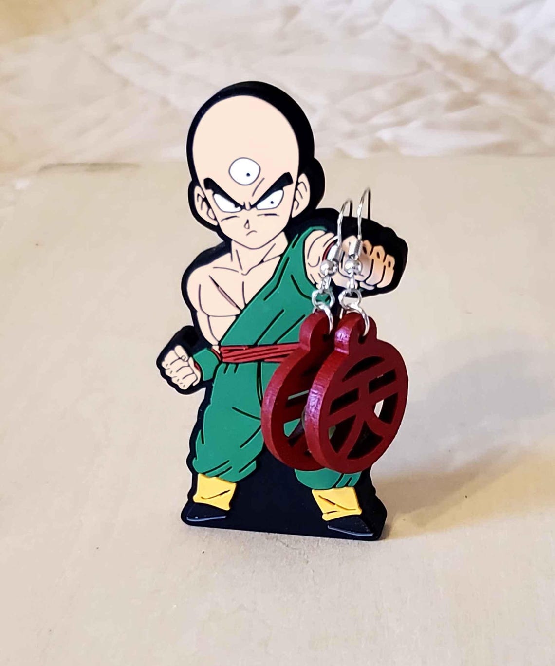 Dragon Ball Super Tenshinhan (tien) Inspired Chinese Character Earrings ...