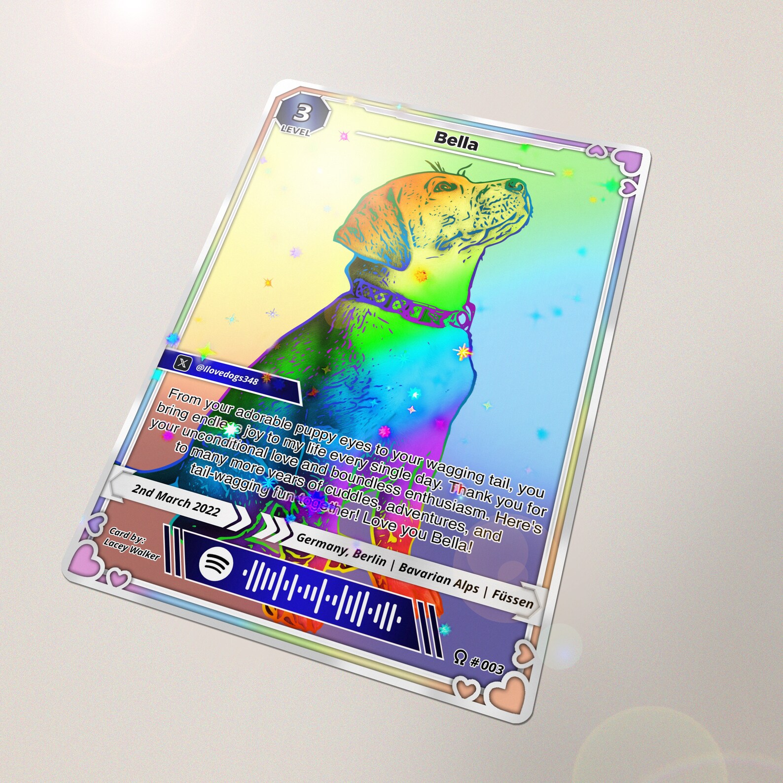 Personalized Rainbow Custom Trading Card - Perfect Gift for Father's ...