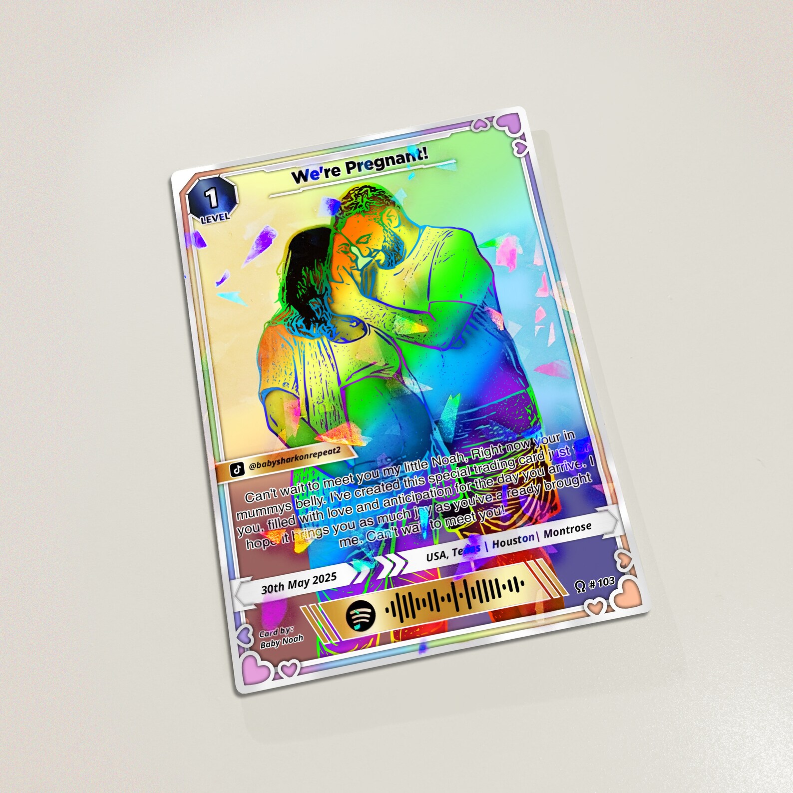 Personalized Rainbow Custom Trading Card - Perfect Gift for Father's ...