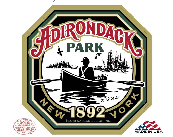 Adirondack Park Man in Guide Boat Sticker | 3 Inch Sticker | Vinyl ...