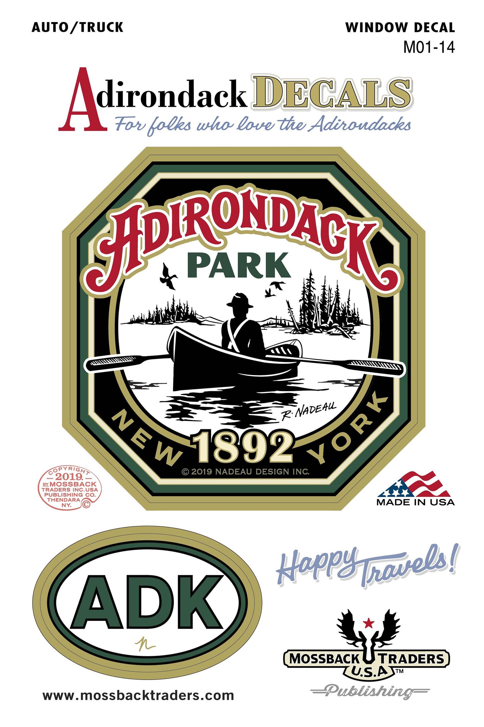 Adirondack Park Man in Guide Boat Sticker | 3 Inch Sticker | Vinyl ...