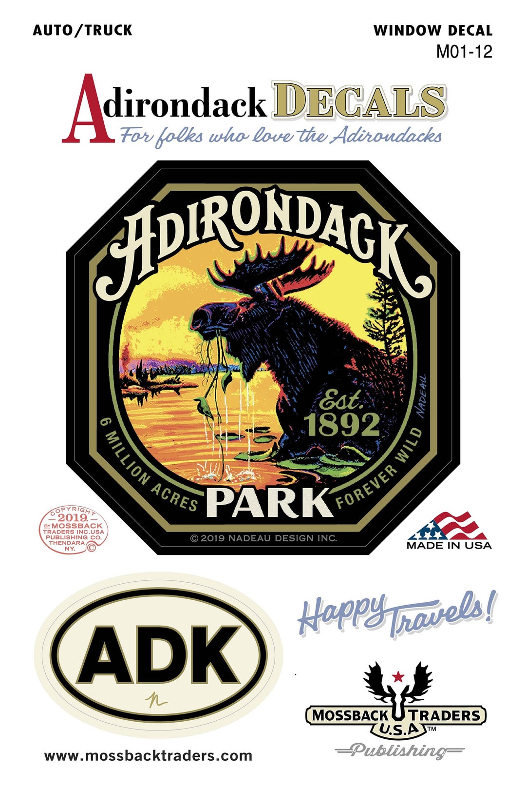 Adirondack Moose in Water Sticker | 3 Inch Sticker | Vinyl Laptop ...