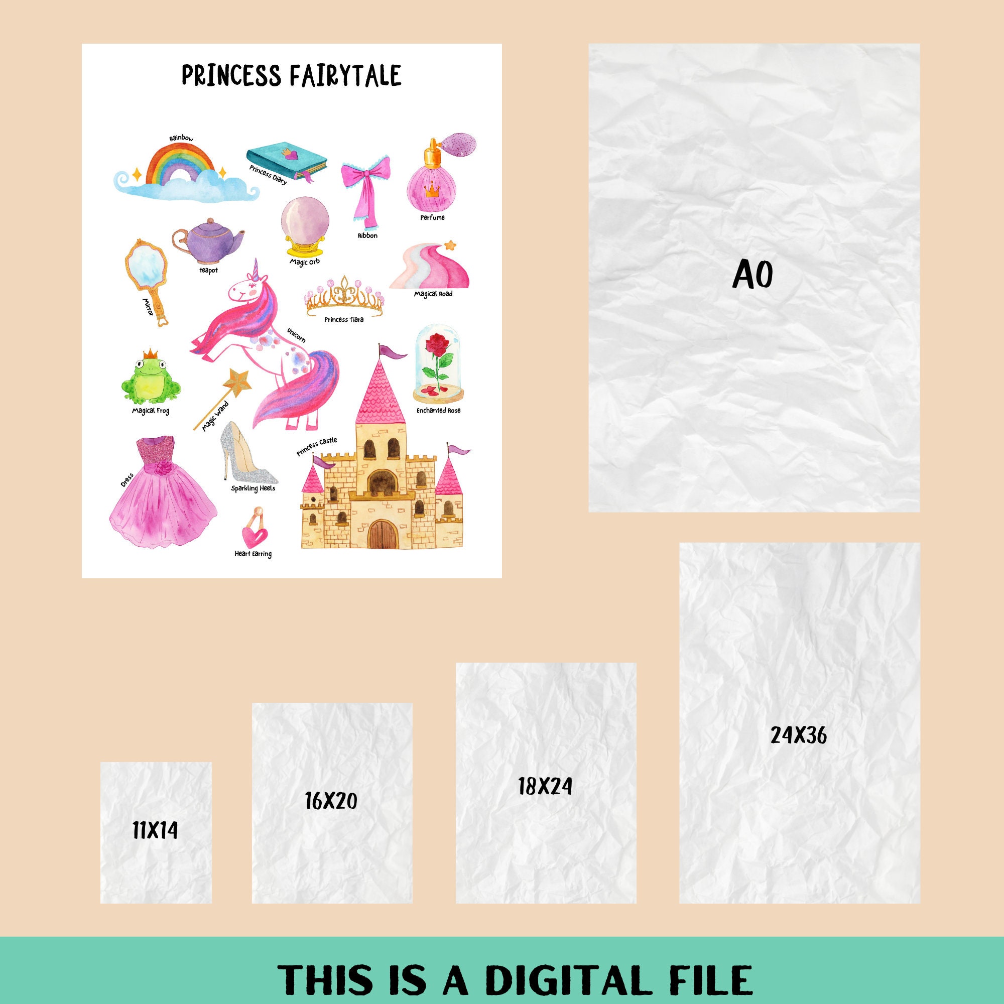 Educational Fairytale Poster Printable Princess Poster - Etsy