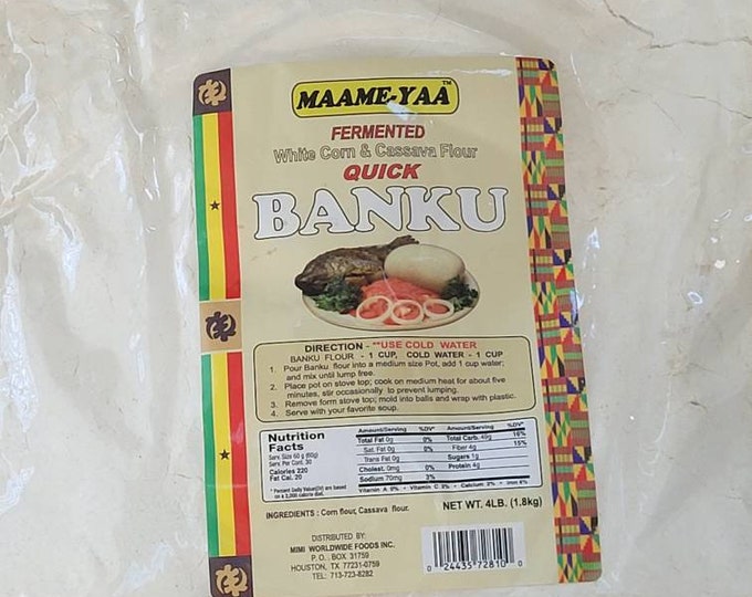 Banku Mix 4lb/ Fermented White Corn and Cassava Flour/ Maame Yaa 4lb - Etsy