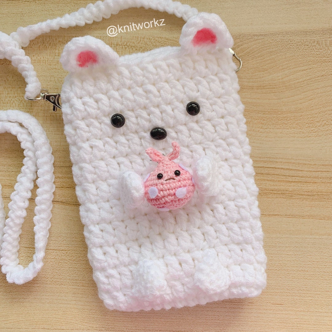 Crochet Pattern Shirokuma Handphone Pouch - Etsy