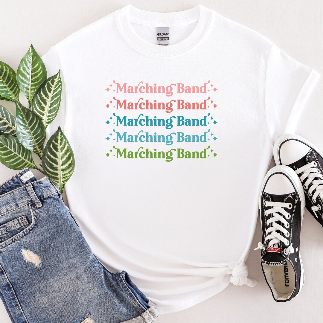 Marching Band Tee Shirt, Colorful Band T-shirt, Musician Music ...
