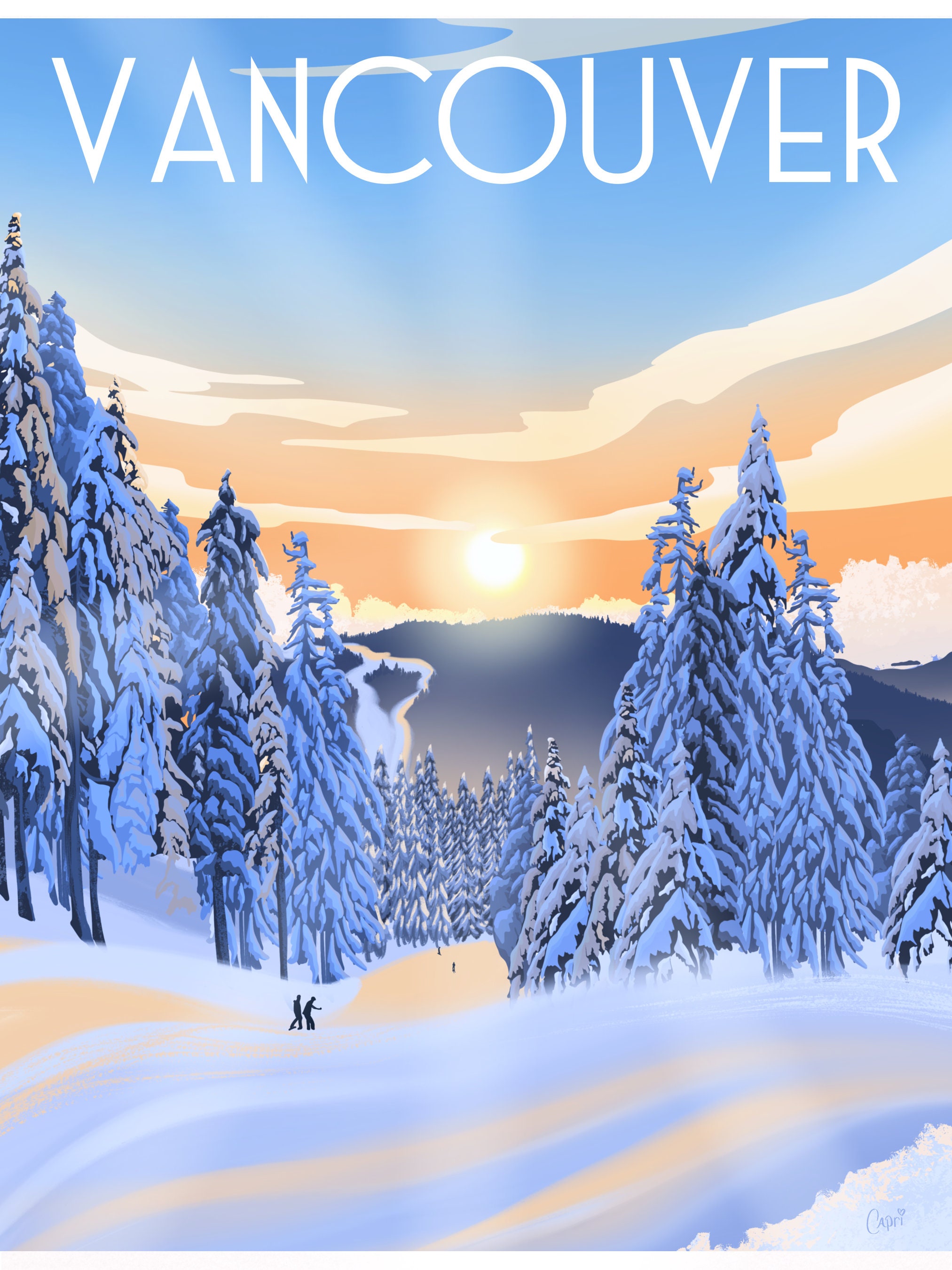 Vancouver Poster, Vancouver Print, Cypress Mountain, Grouse Mountain ...