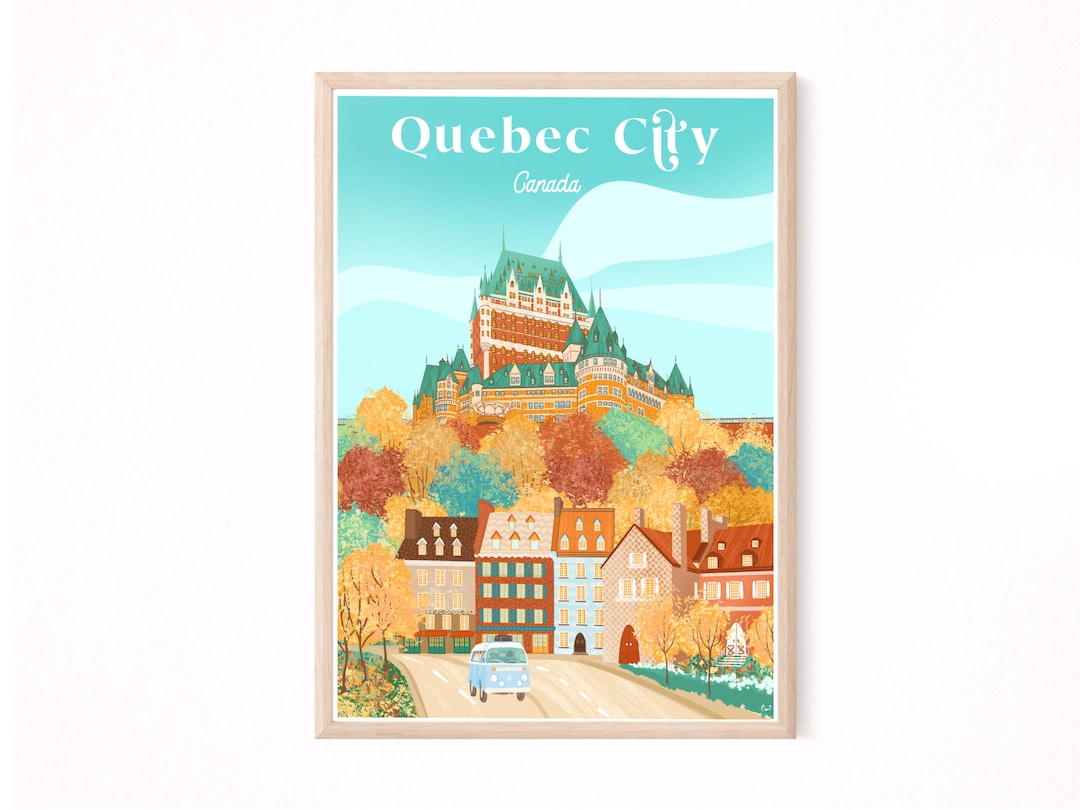 Quebec City Poster, Quebec Print, Old Quebec Art, Wall Hanging, Canada ...