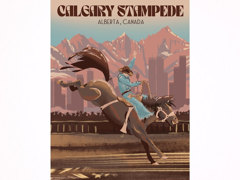 Calgary Stampede Poster, Calgary Art Print, Canadian Art, Rocky ...