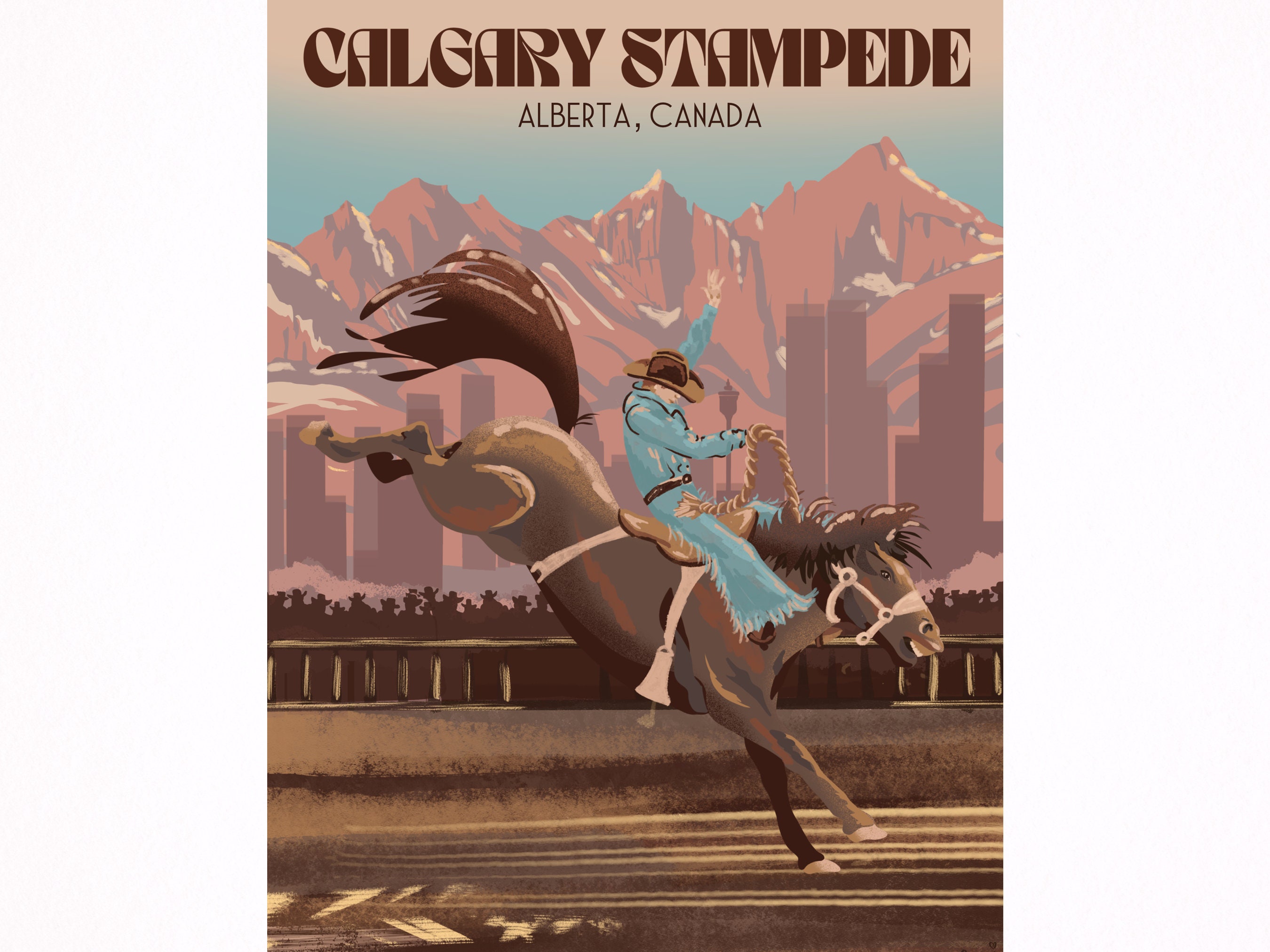 Calgary Stampede Poster, Calgary Art Print, Canadian Art, Rocky ...