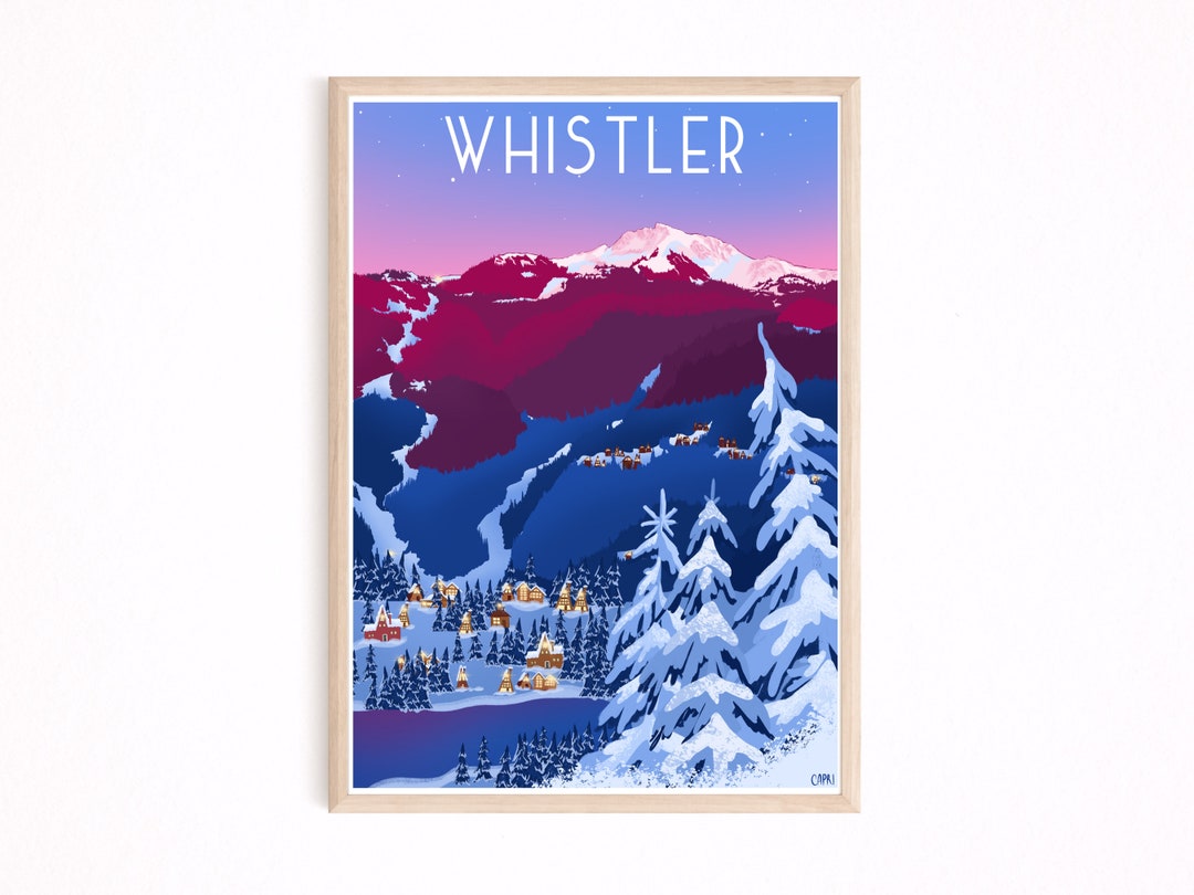 Whistler Poster, Whistler Print, Winter, Ski, Snowboard Art, Wall ...