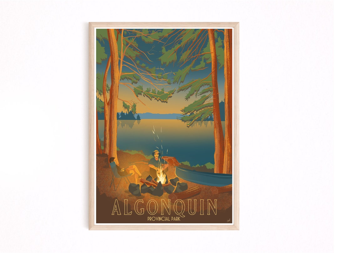 Algonquin Park Poster, Ontario Art Print, Retro Print, Cottage Country ...