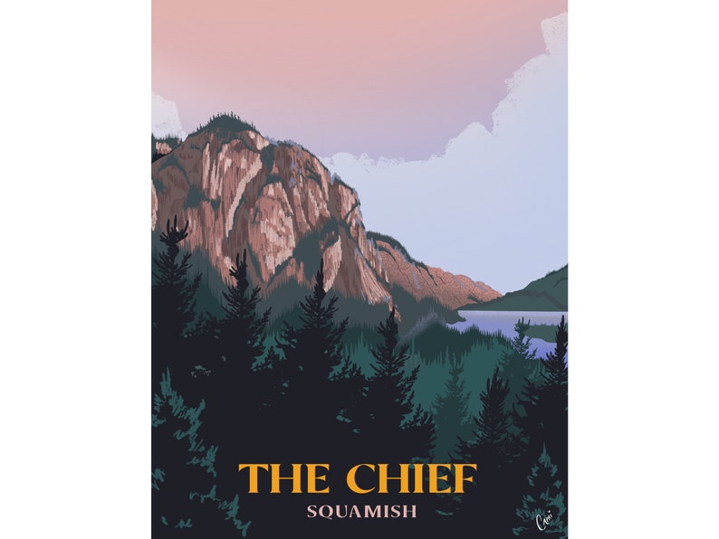 The Chief Poster, Art Print, Squamish Wall Art, British Columbia Art ...