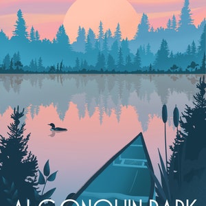 Algonquin Park Poster, Algonquin Park Print, Canada, Camping, Road Trip ...