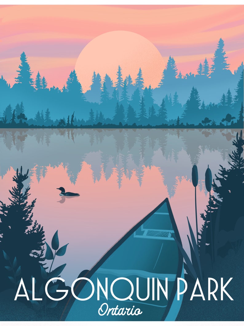 Algonquin Park Poster, Algonquin Park Print, Canada, Camping, Road Trip ...