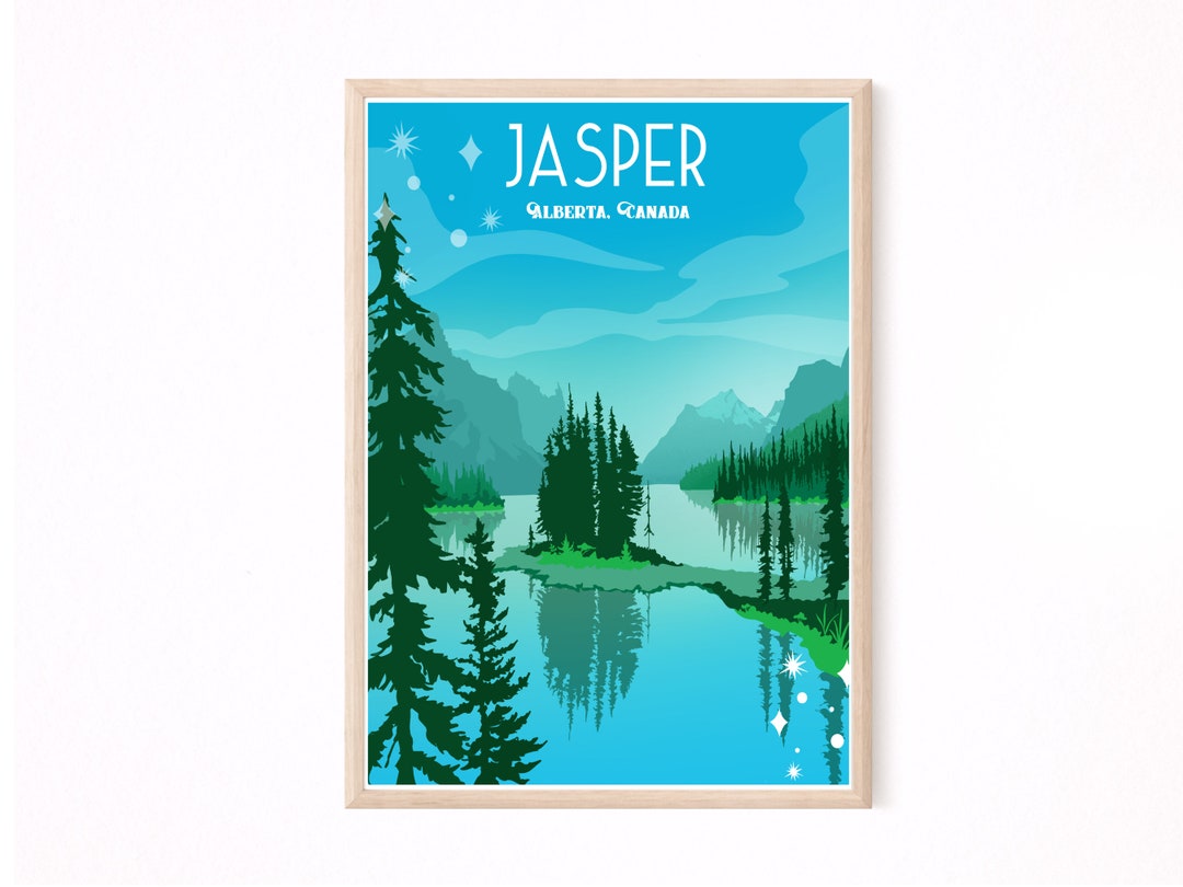 Jasper Poster, Mountain Print, Alberta Art Print, Vintage Poster - Etsy