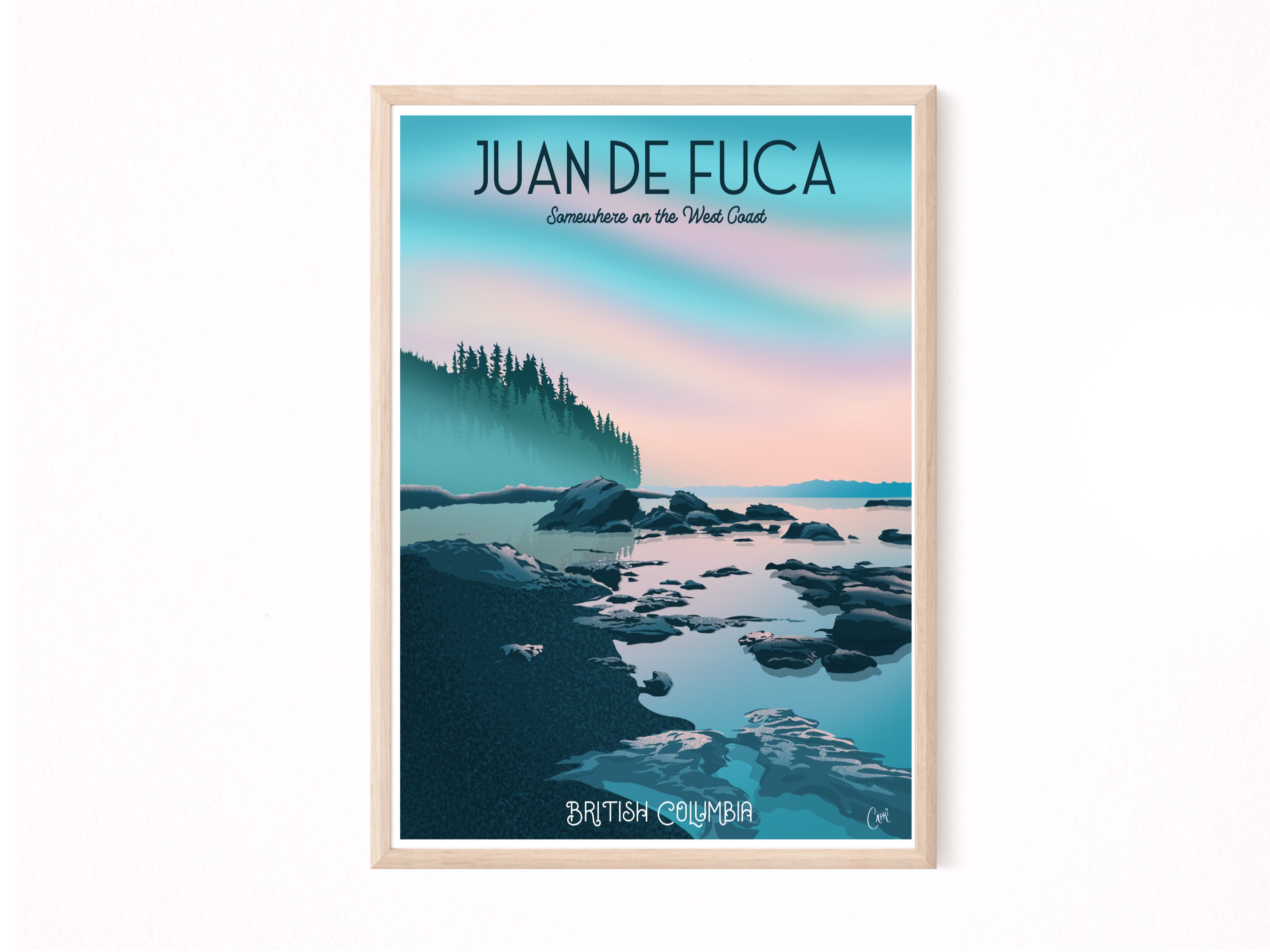 Juan De Fuca Poster, Vancouver Island Art Print, West Coast Trail ...