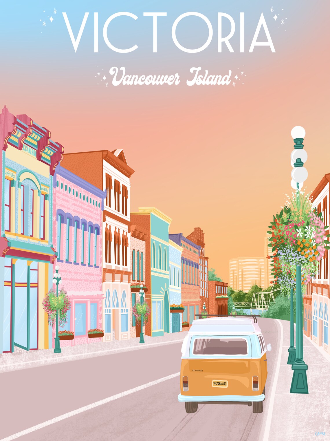 Victoria Poster Victoria British Columbia Poster Art Wall | Etsy