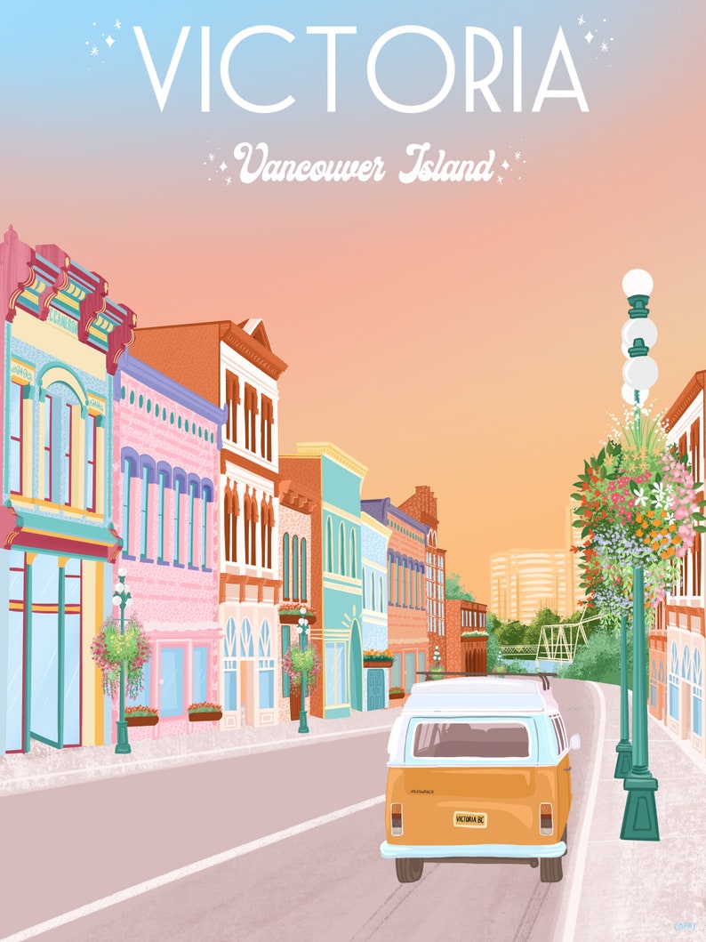 Victoria Poster Victoria British Columbia Poster Art Wall - Etsy