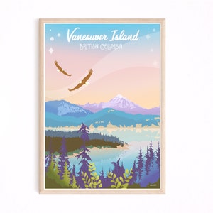 Vancouver Island Poster, Retro Art Print, British Columbia Poster ...