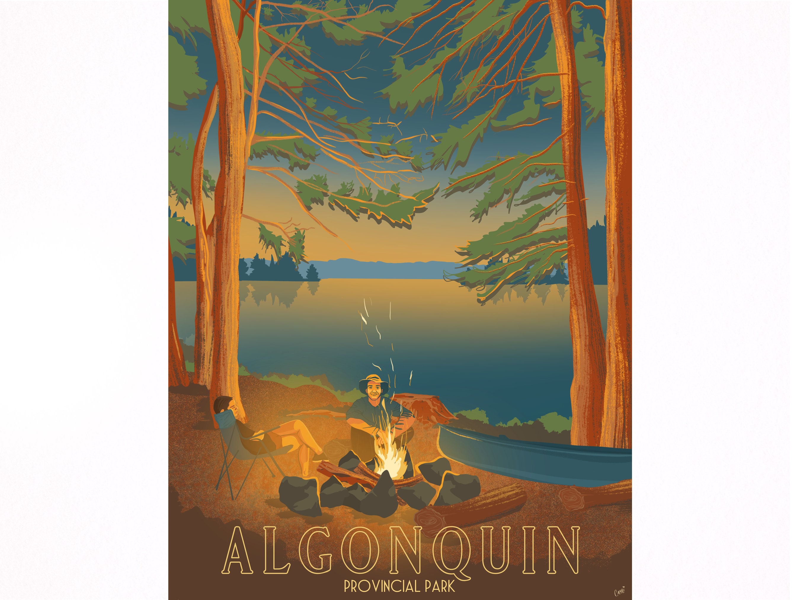 Algonquin Park Poster, Ontario Art Print, Retro Print, Cottage Country ...