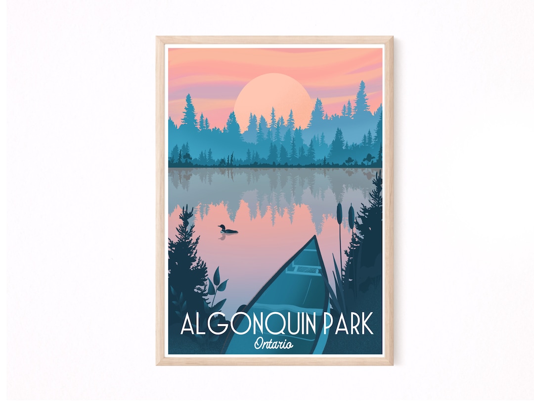 Algonquin Park Poster, Algonquin Park Print, Canada, Camping, Road Trip ...