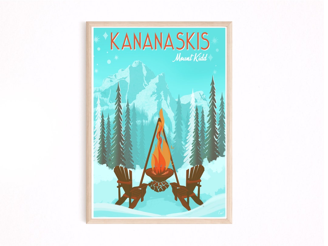 Kananaskis Poster, Mount Kidd Poster, Mountain Wall Hanging, Alberta ...