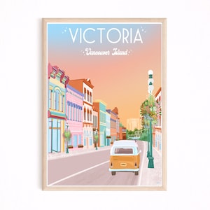 Victoria Poster Victoria British Columbia Poster Art Wall | Etsy